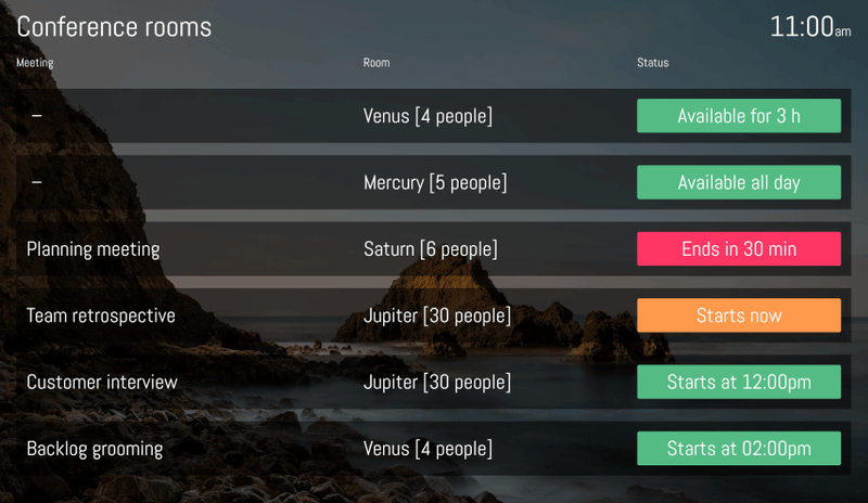 Roombelt - conference room schedule displays